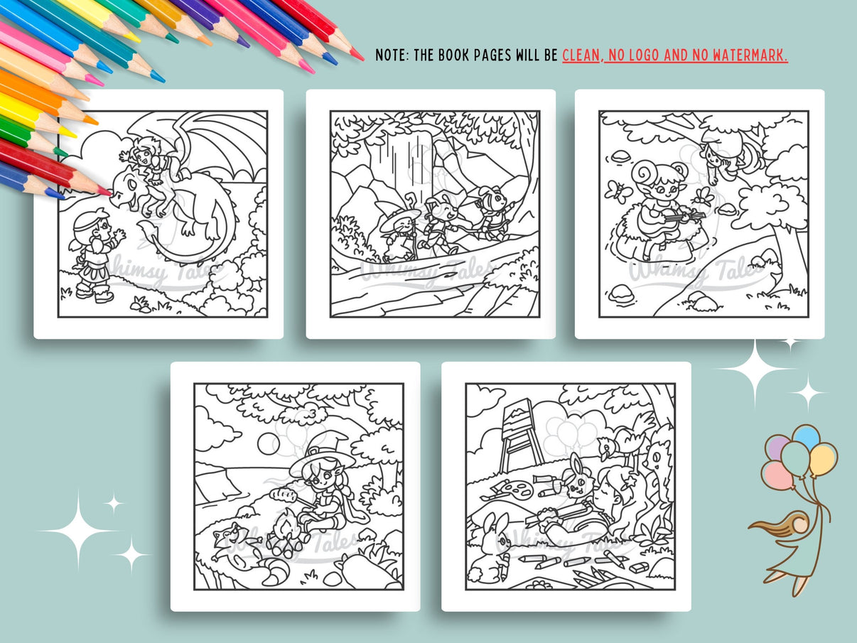 Whimsical Cozy Fantasy - Fairy Tale Moments Coloring Book Series ...