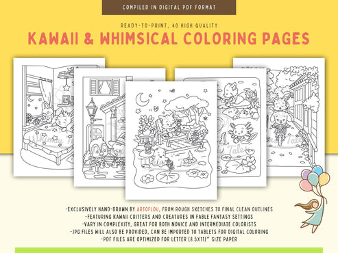 Whimsical Fable Critters Coloring Book - Out And About – Whimsy Tales Art