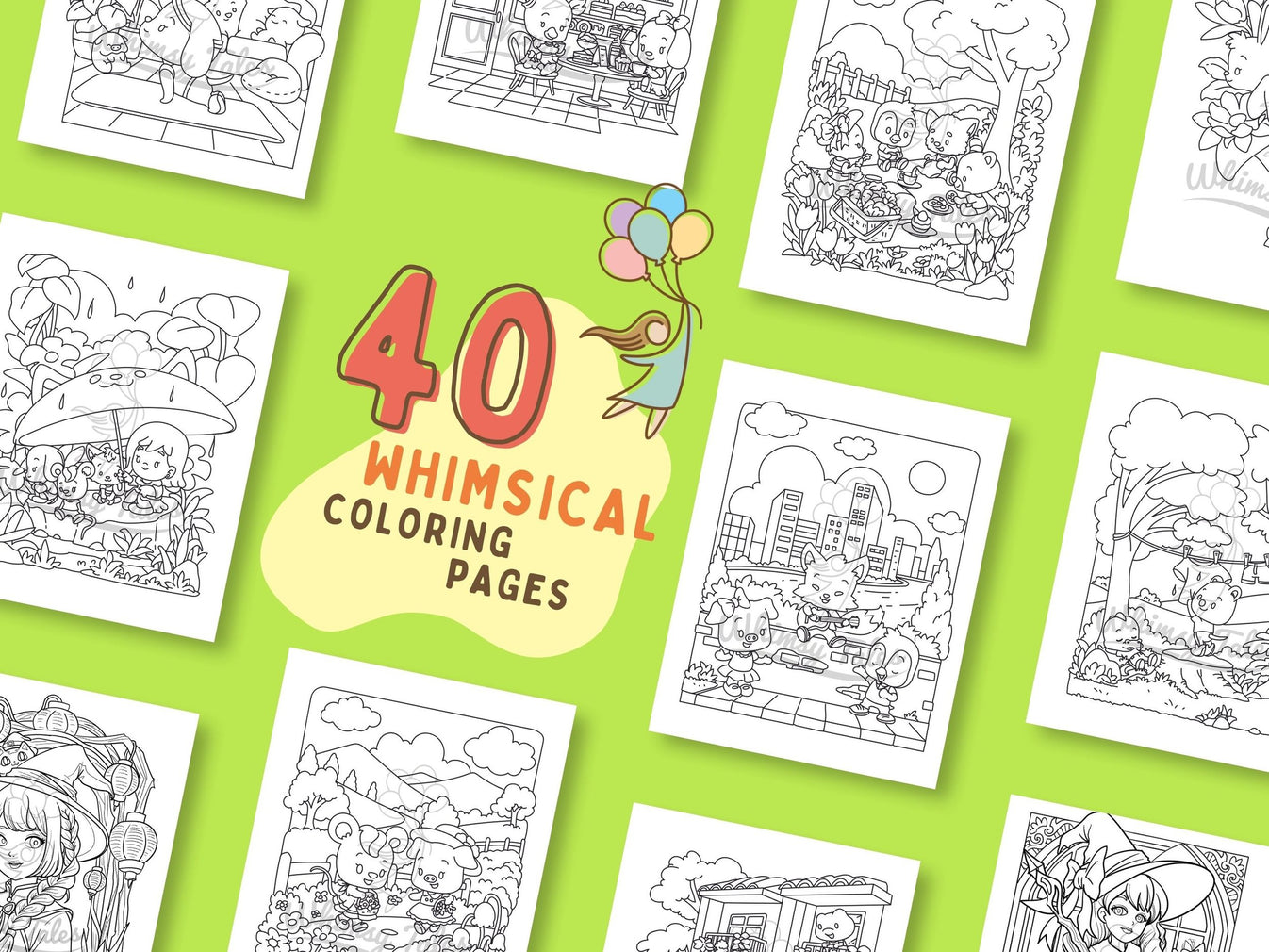 Whimsical Fable Critters Coloring Book - Out And About – Whimsy Tales Art