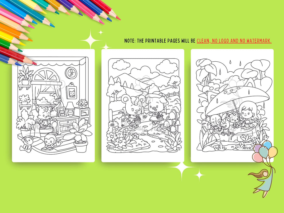 Whimsical Fable Critters Coloring Book - Out And About – Whimsy Tales Art