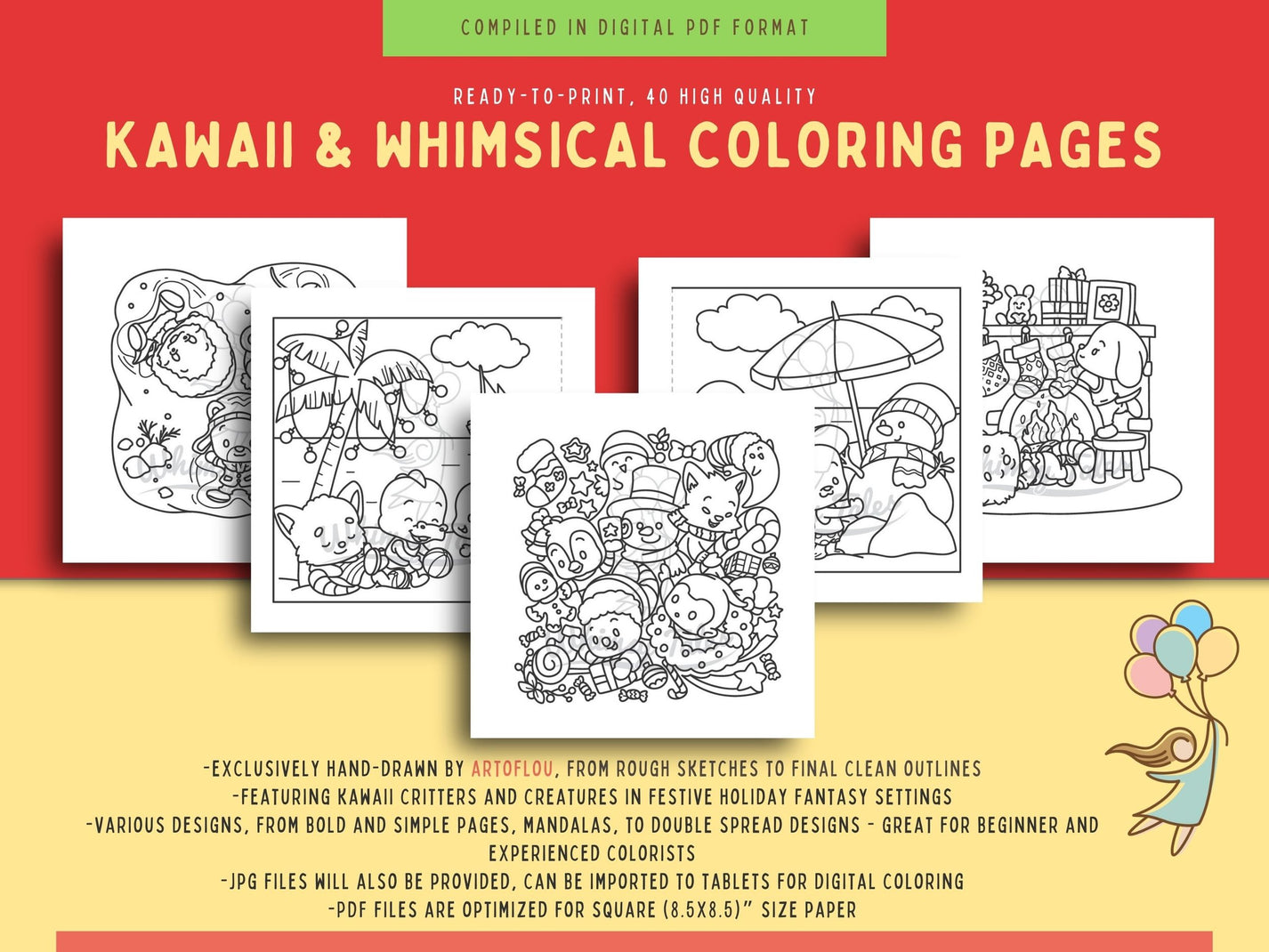 Whimsical Fable Critters Coloring Book - Festive Holidays – Whimsy ...
